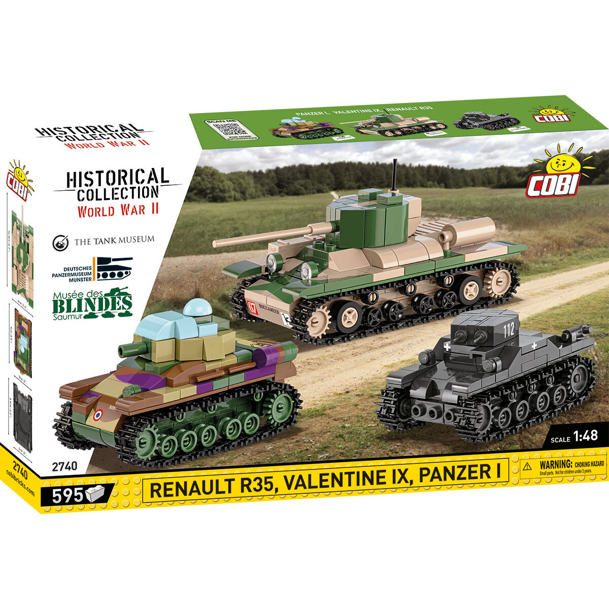 COBI Renault R35, Valentine IX, Panzer I Tanks 1:48: Set #2740 – COBI ...